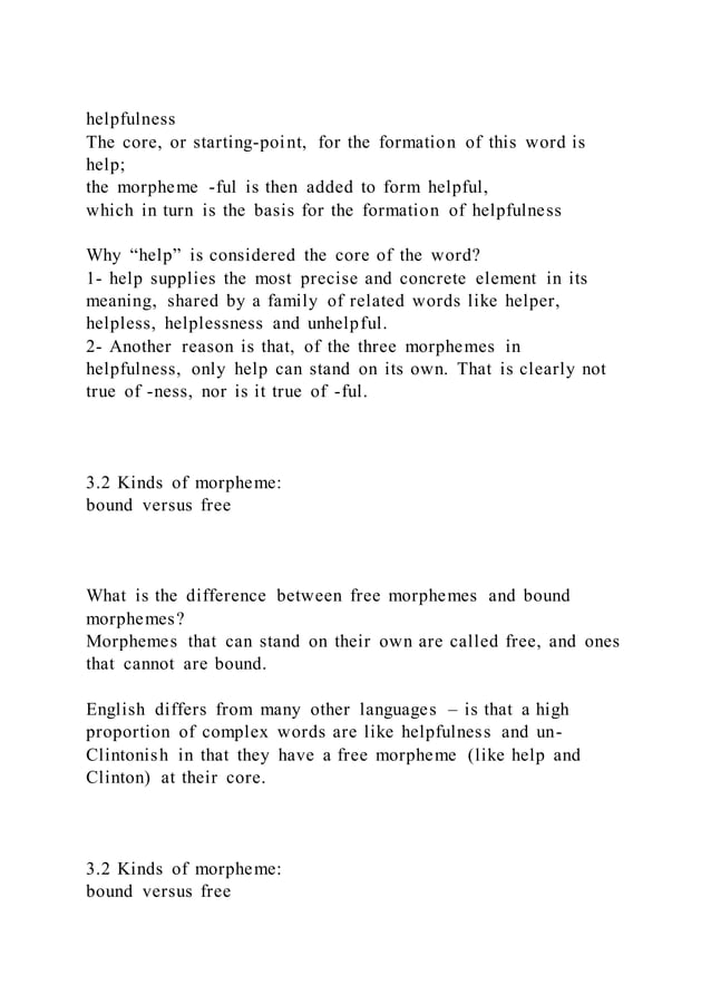 Chapter 3 A word and its parts roots, affixes and their .docx | Geology ...