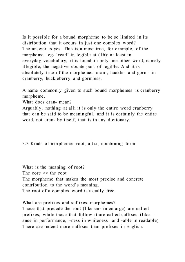 Chapter 3 A word and its parts roots, affixes and their .docx | Geology ...