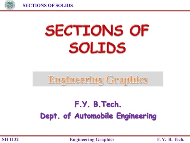 Sections of Solids | PPSX | 3-D Graphics | Computer Software and Applications
