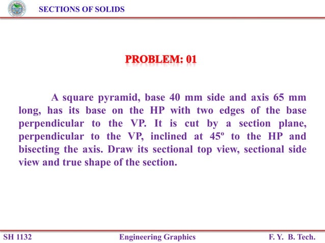 Sections of Solids | PPSX | 3-D Graphics | Computer Software and Applications