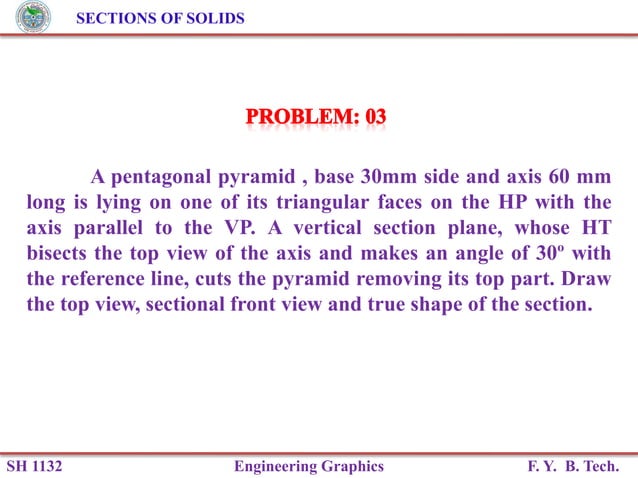 Sections of Solids | PPSX | 3-D Graphics | Computer Software and Applications