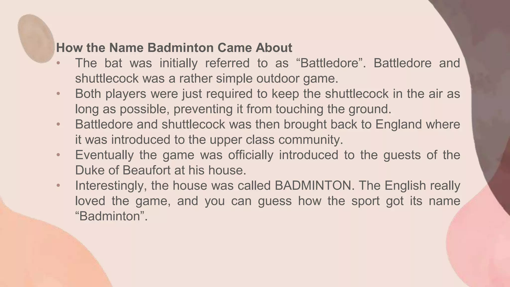 Chapter 3 badminton | PPTX