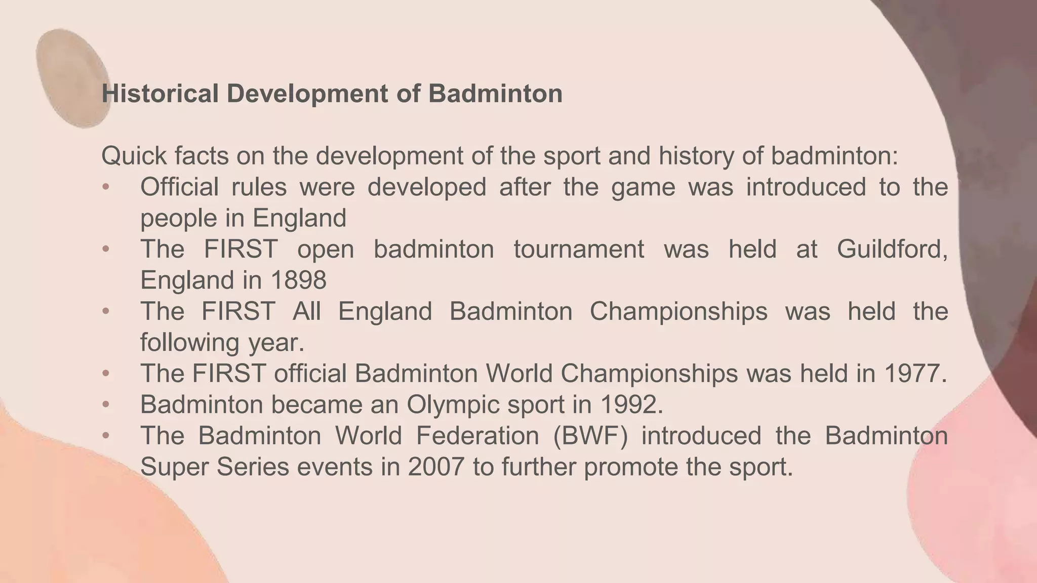 Chapter 3 badminton | PPTX