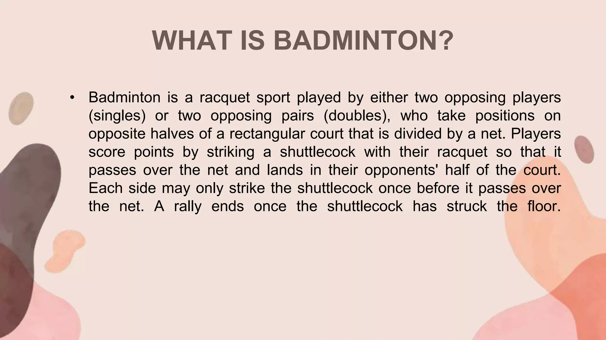 Chapter 3 badminton | PPTX