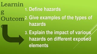 Chapter 3 (basic concept of hazard) | PPTX