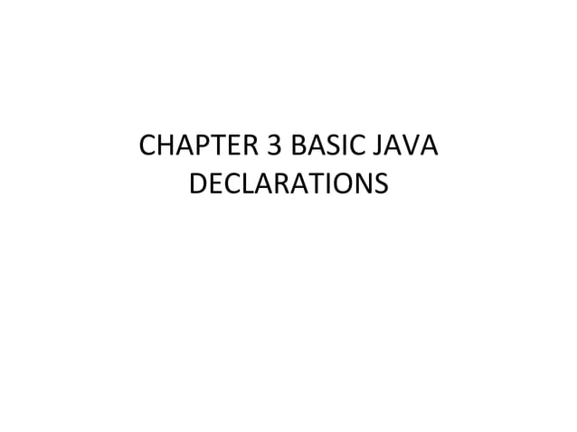 Chapter3 basic java data types and declarations | PPT