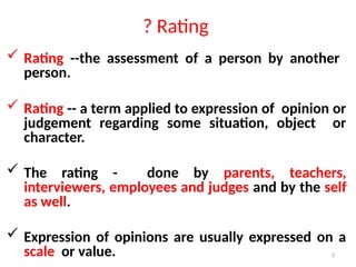 Measurement B Rating Scales, q sort and MDS | PPT