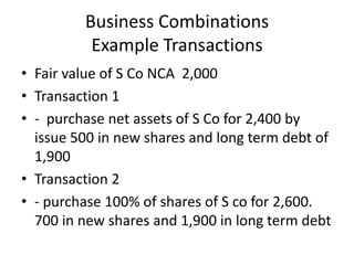 Chapter 3 business combinations | PPTX