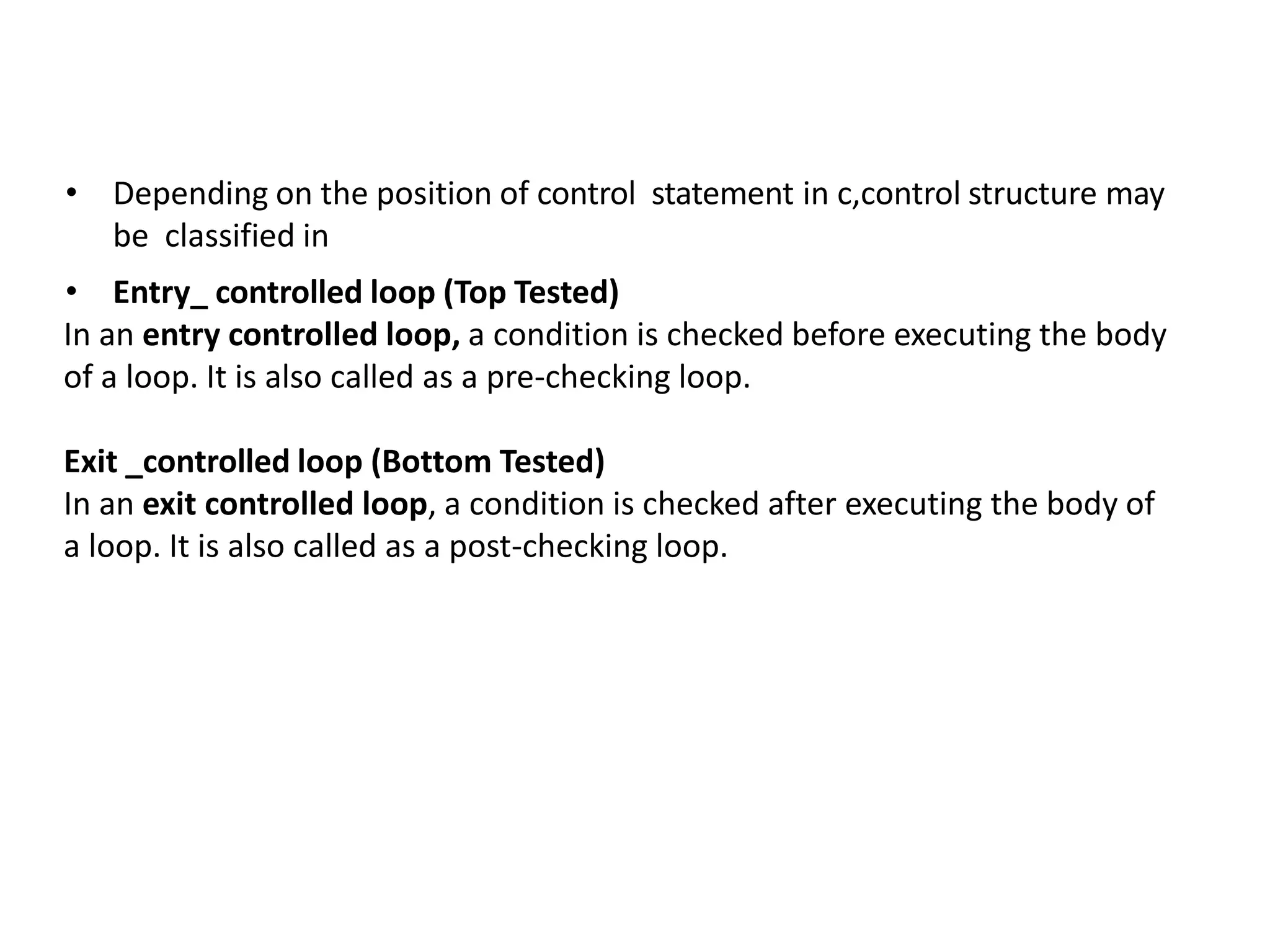 Control Structures in C | PPTX