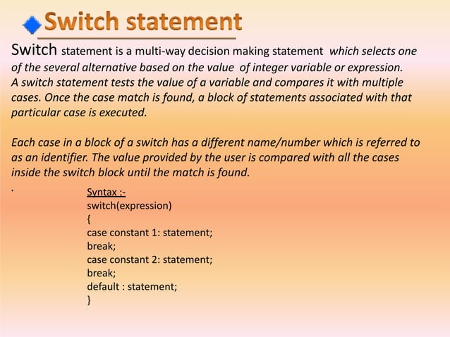 Control Structures in C | PPTX | Programming Languages | Computing