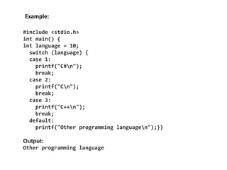 Control Structures in C | PPTX