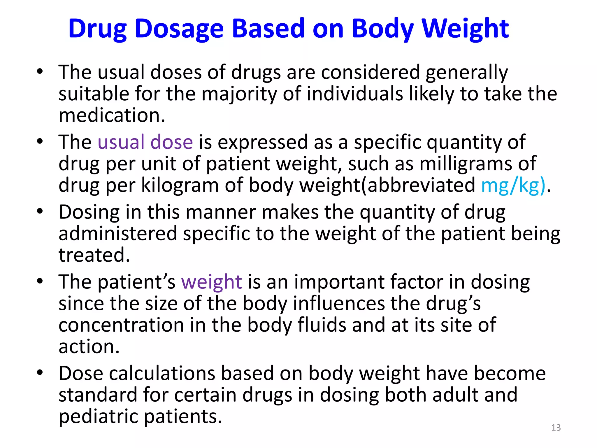Calculation of Doses | PPTX | Endocrine and Metabolic Diseases ...