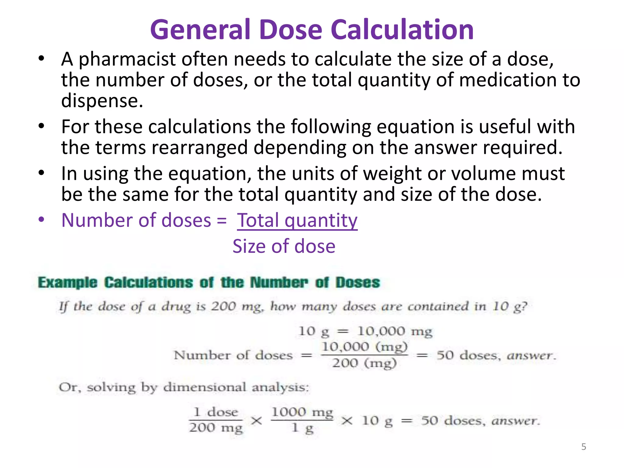 Calculation of Doses | PPTX
