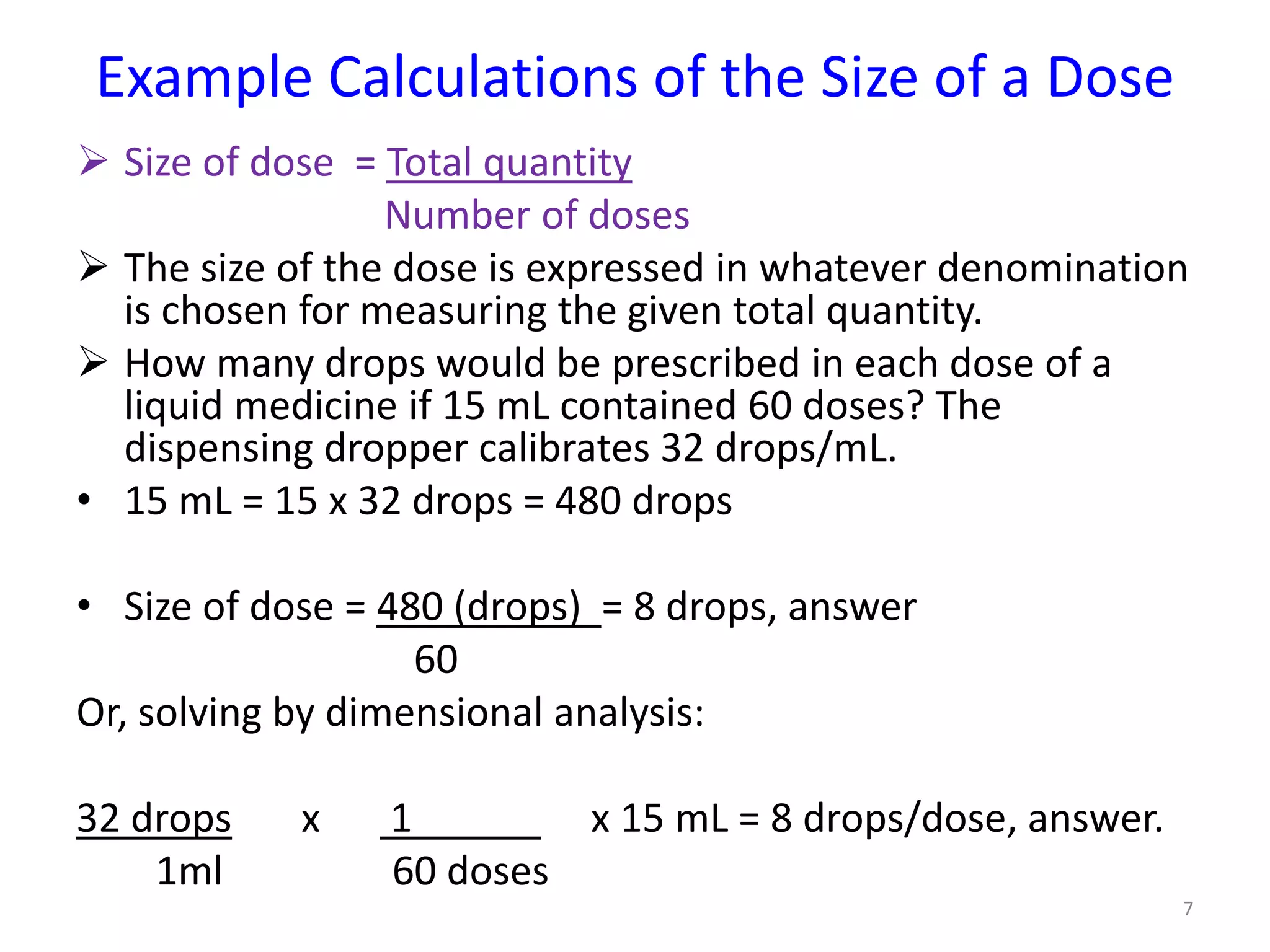 Calculation of Doses | PPTX
