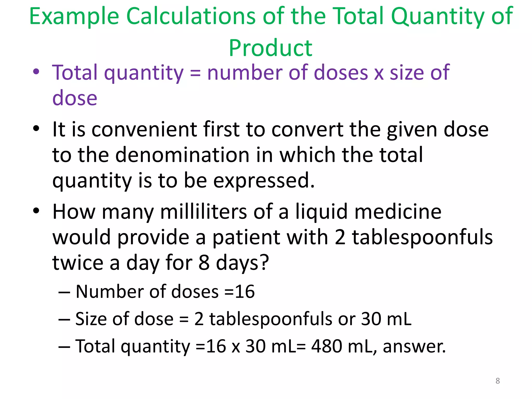 Calculation of Doses | PPTX