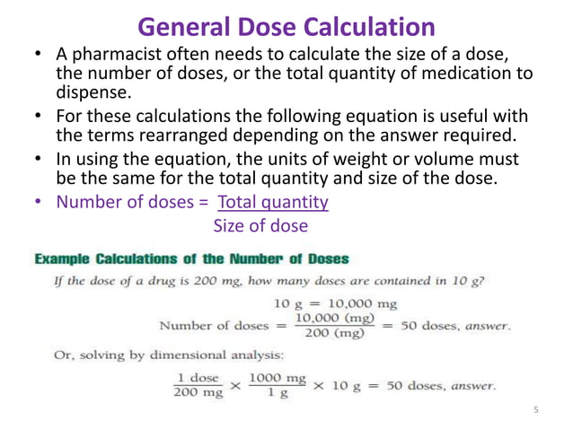 Calculation of Doses | PPTX | Endocrine and Metabolic Diseases ...