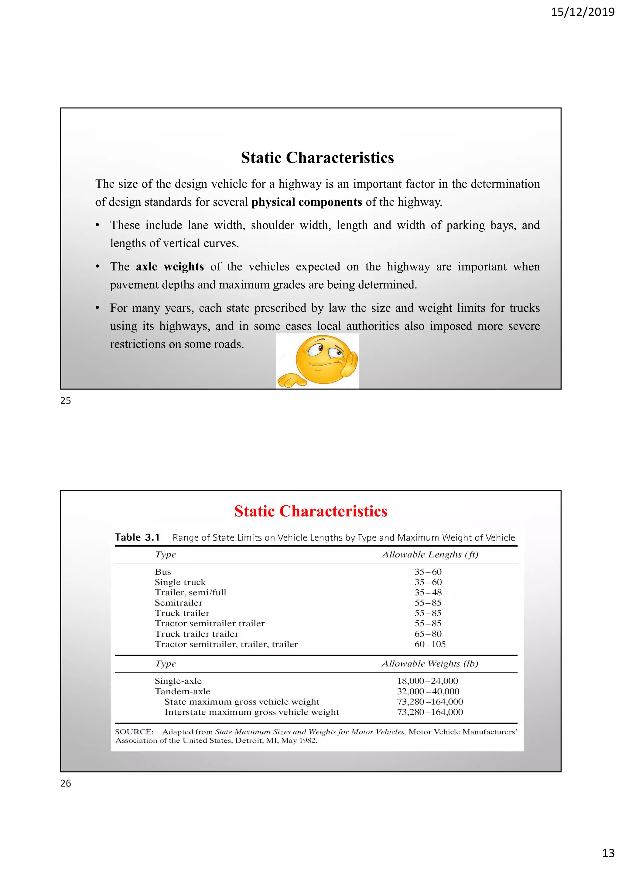 Chapter 3 characteristics of highway components | PDF