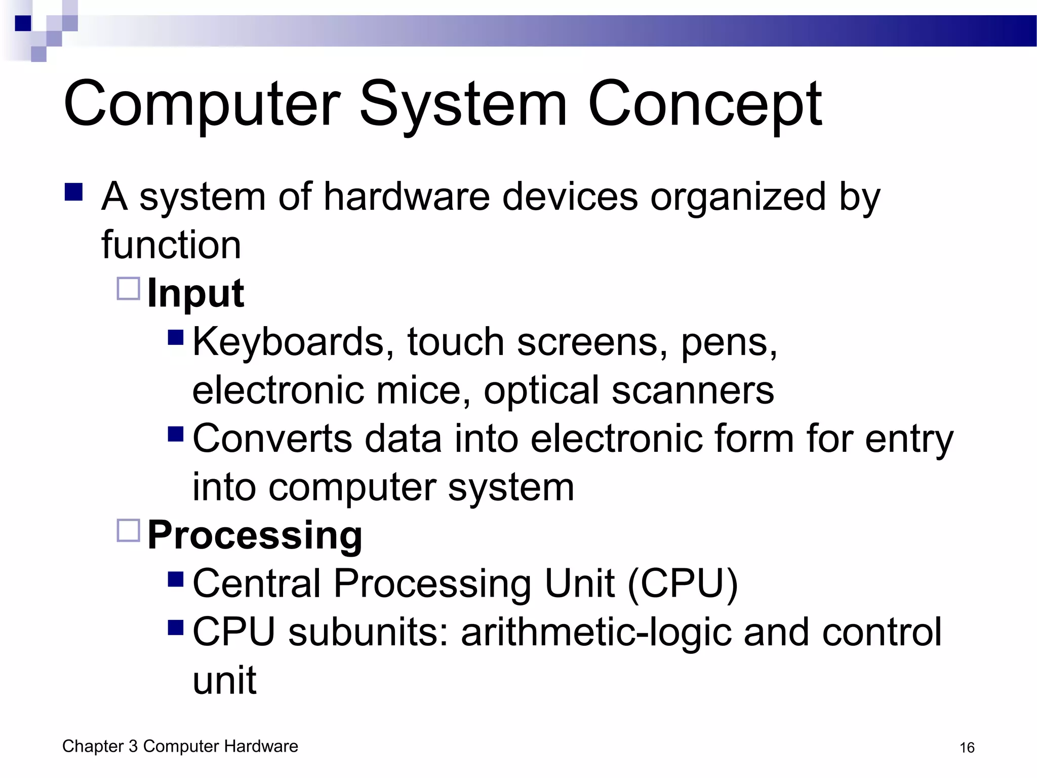 Chapter 3 computer hardware | PPT
