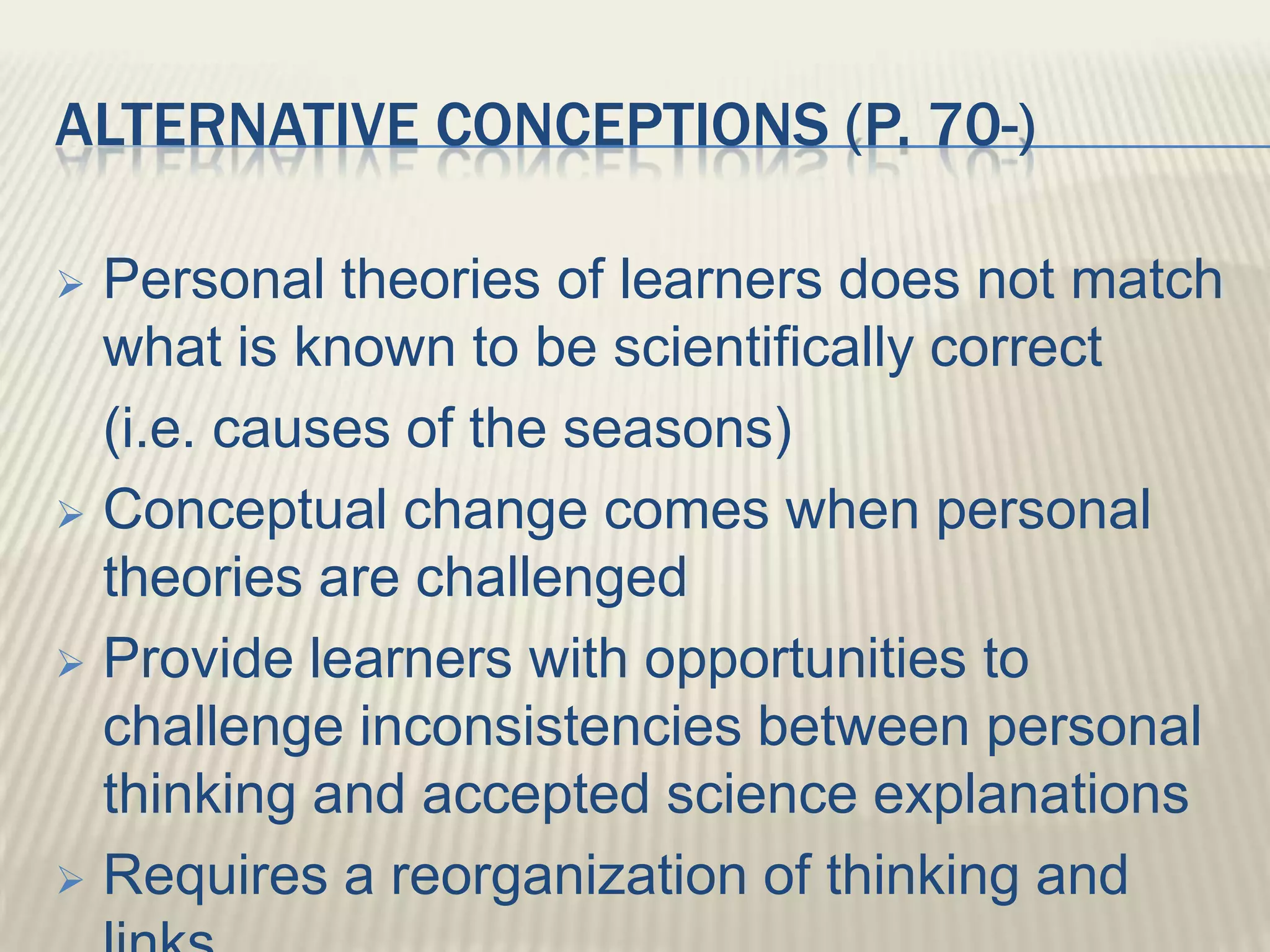 Chapter 3 conceptual understanding alternative conceptions | PPT
