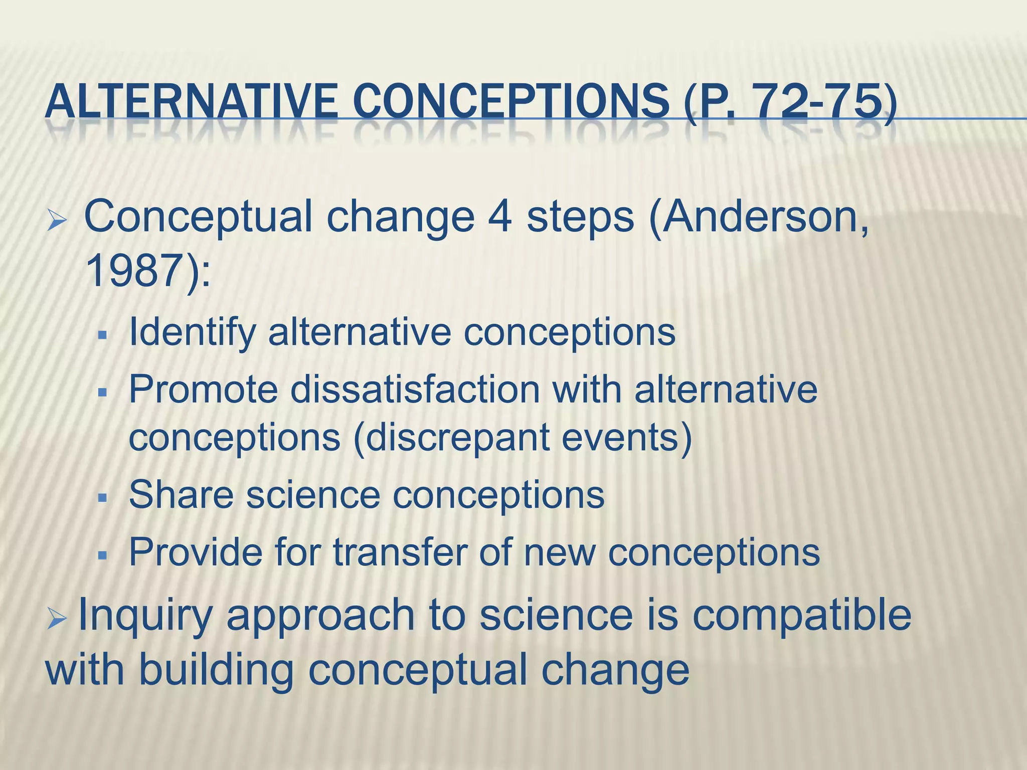 Chapter 3 conceptual understanding alternative conceptions | PPT