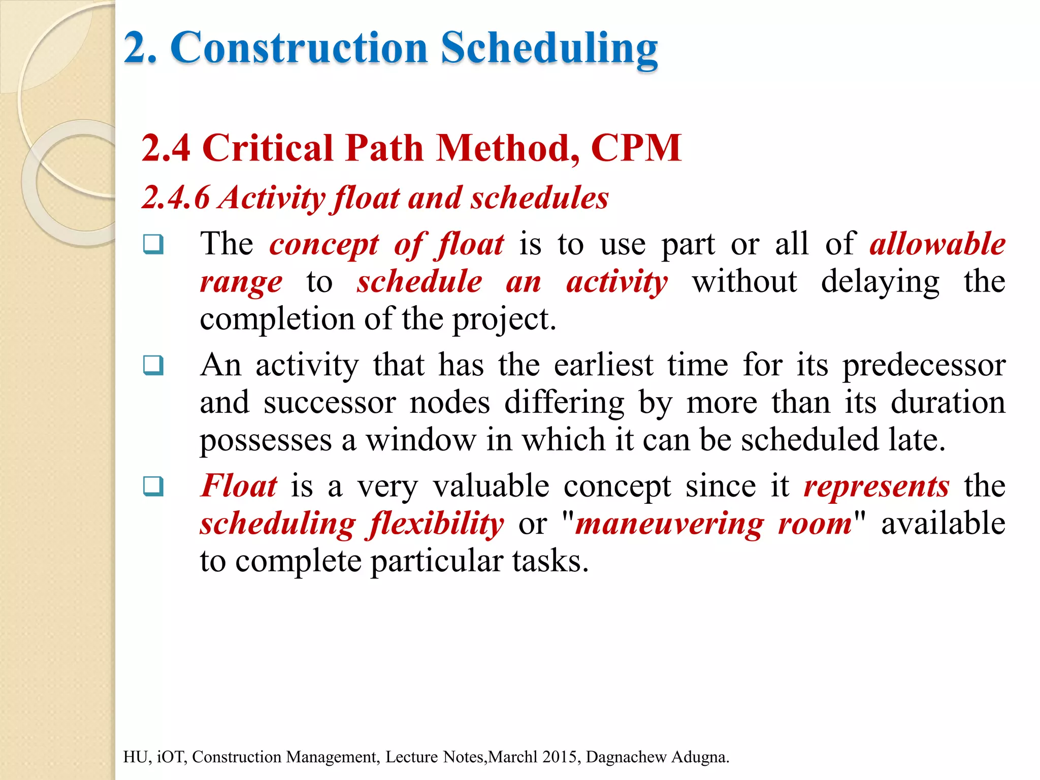 Chapter 3 Construction Planning and Scheduling lect. 3.ppt
