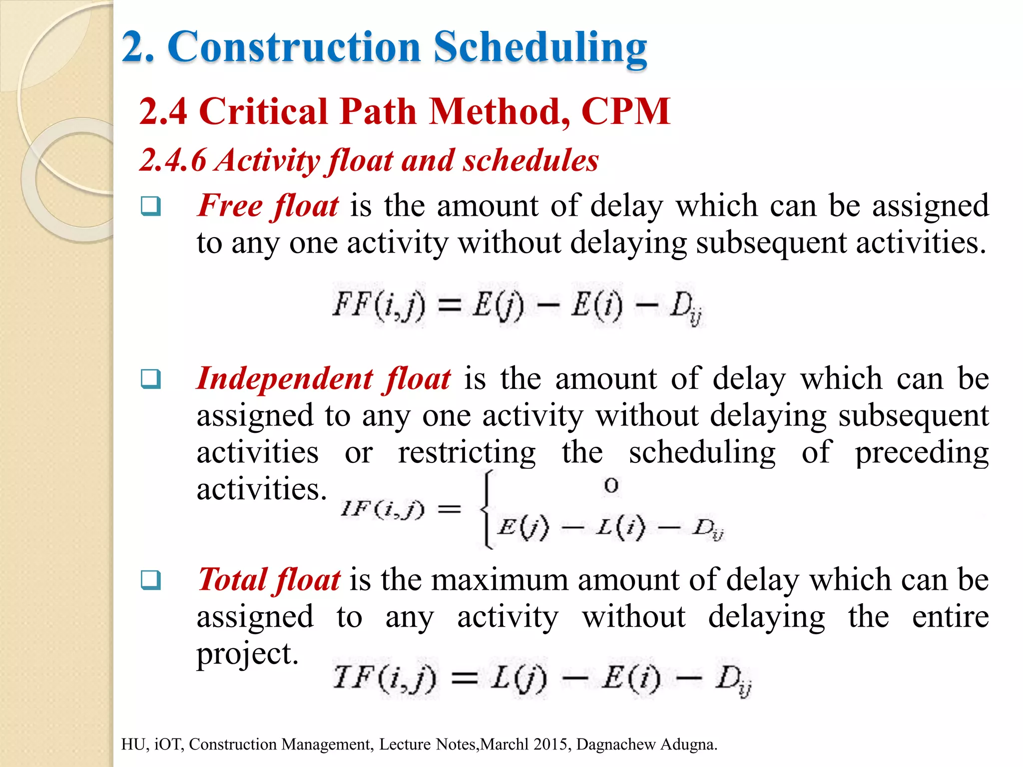 Chapter 3 Construction Planning And Scheduling Lect 3ppt