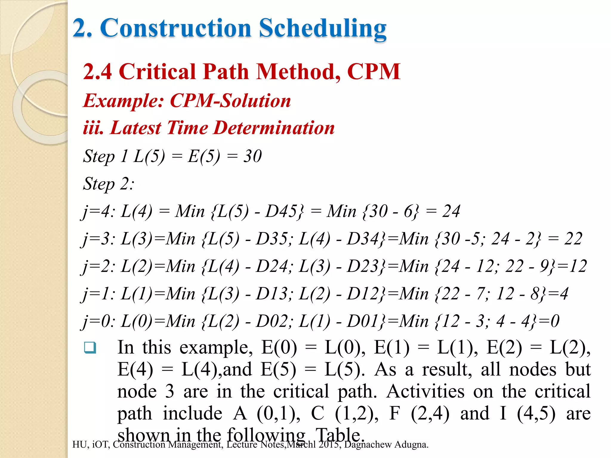 Chapter 3 Construction Planning and Scheduling lect. 3.ppt | Civil Engineering Industry | Industries