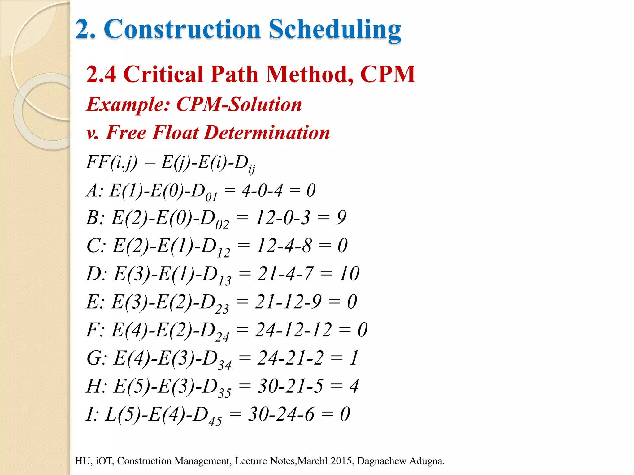 Chapter 3 Construction Planning and Scheduling lect. 3.ppt
