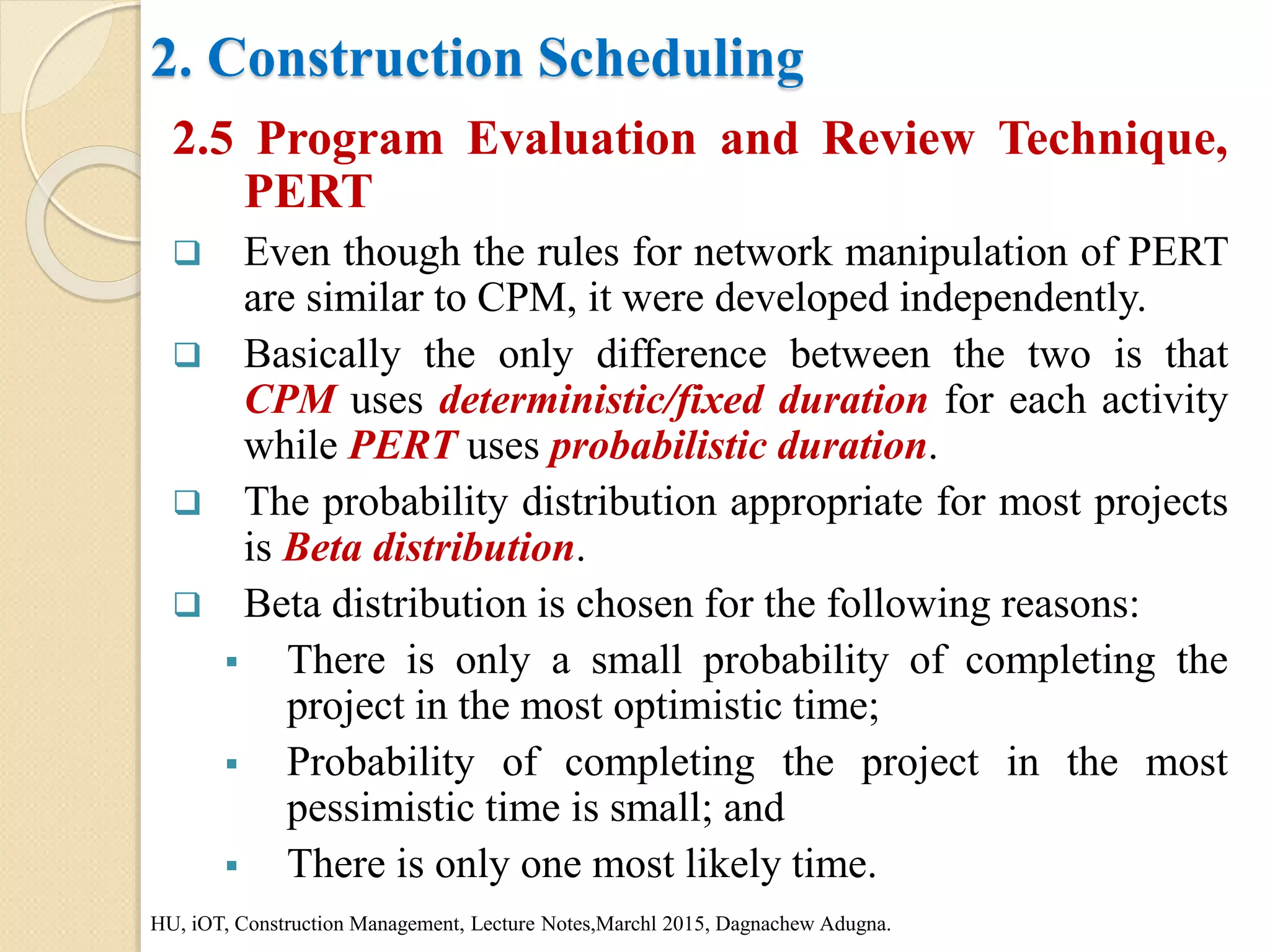 Chapter 3 Construction Planning and Scheduling lect. 3.ppt | Civil Engineering Industry | Industries