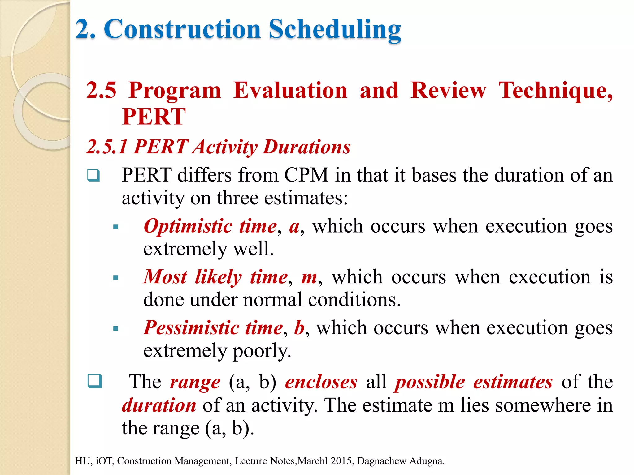 Chapter 3 Construction Planning and Scheduling lect. 3.ppt | Civil Engineering Industry | Industries