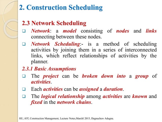 Chapter 3 Construction Planning and Scheduling lect. 3.ppt | Civil ...