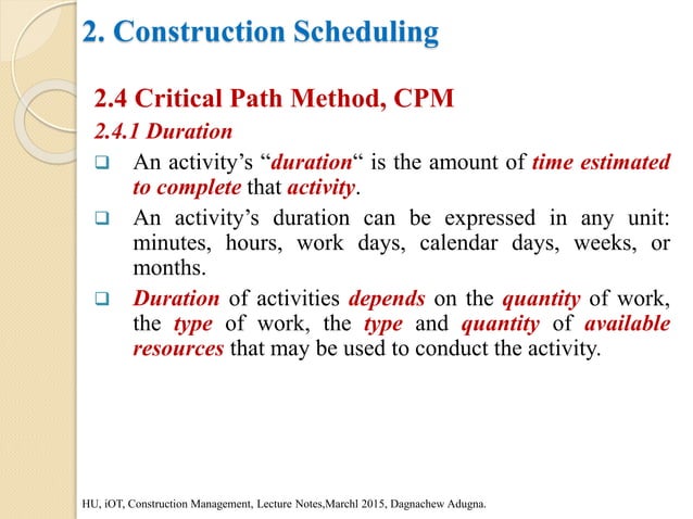 Chapter 3 Construction Planning and Scheduling lect. 3.ppt | Civil ...