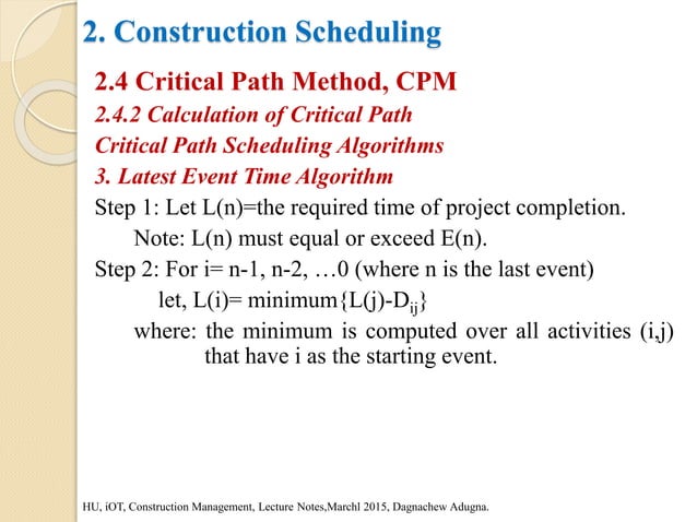 Chapter 3 Construction Planning and Scheduling lect. 3.ppt | Civil ...