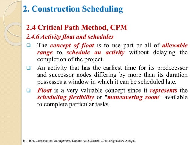 Chapter 3 Construction Planning and Scheduling lect. 3.ppt | Civil ...