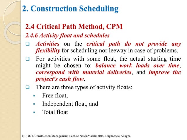 Chapter 3 Construction Planning and Scheduling lect. 3.ppt | Civil ...