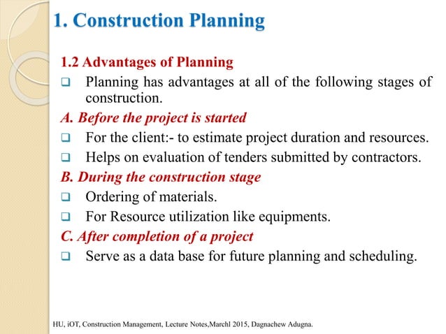Chapter 3 Construction Planning and Scheduling lect. 3.ppt | Civil ...