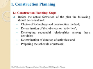 Chapter 3 Construction Planning and Scheduling lect. 3.ppt