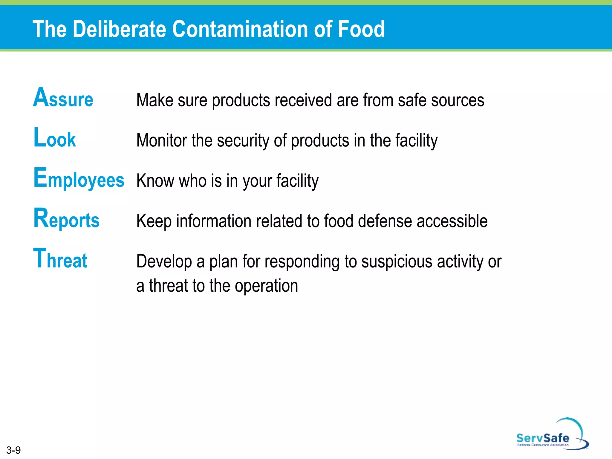 Chapter 3 Contamination Food Allergens and Foodborne Illness | PPTX