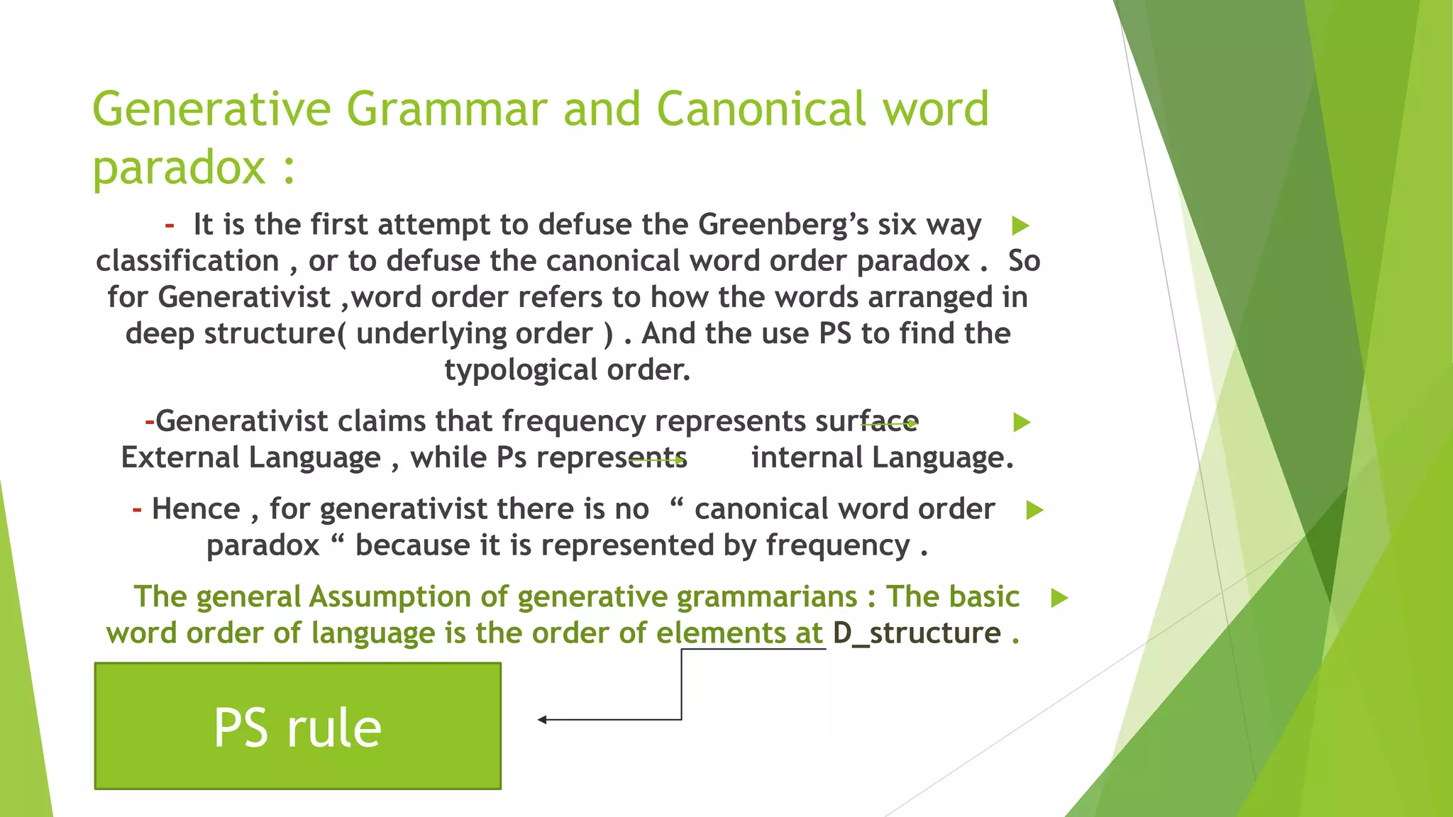 Basic Word Order’ in Formal and Functional Linguistics and the ...