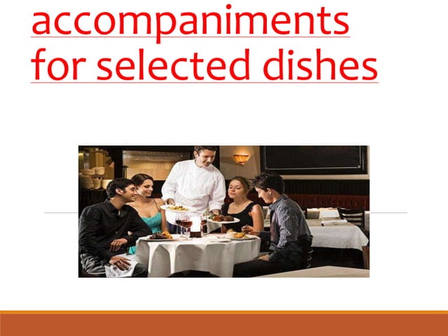 cover and accompaniments for selected dishes and french culinary terms ...