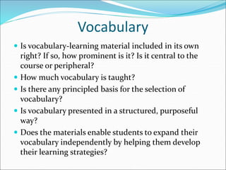 Coursebook Evaluation | PPT