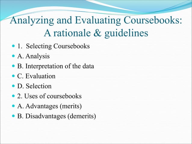 Coursebook Evaluation | PPT