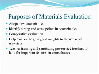 Coursebook Evaluation | PPT