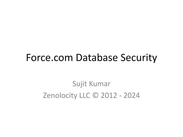 SFDC Database Security | PPT