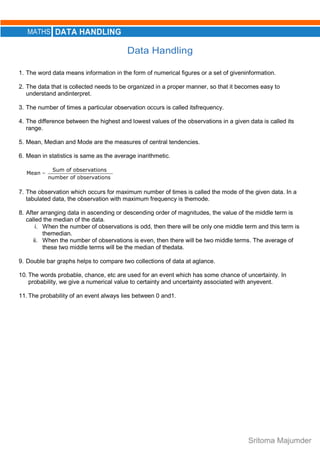 CBSE Grade 7 Mathematics Ch 3 Data Handling Notes | PDF
