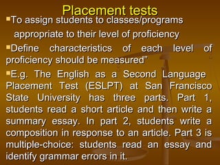 Chapter 3(designing classroom language tests) | PPT