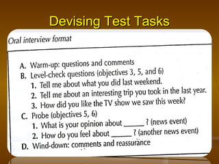 Chapter 3(designing classroom language tests) | PPT