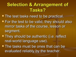 Chapter 3(designing classroom language tests) | PPT