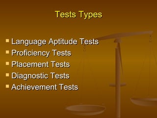Chapter 3(designing classroom language tests) | PPT