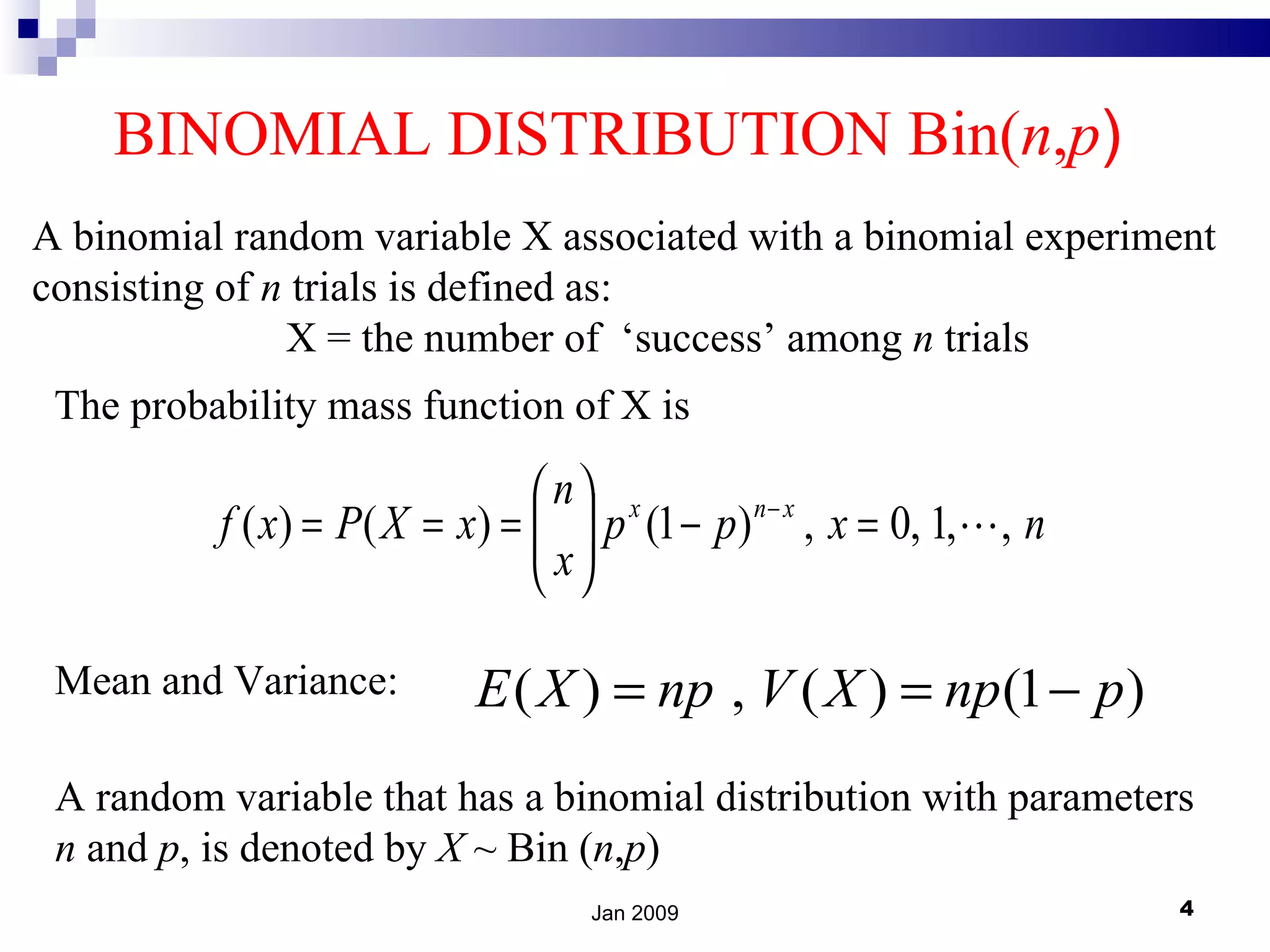 Chapter 3 discrete_distribution_rev_2009 | PPT | Free Download